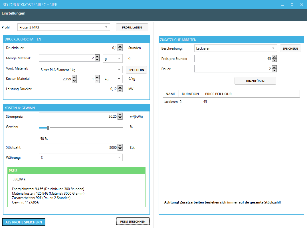 3d Printing Cost Calculator Spreadsheet 3d Printing Cost Calculator Spreadsheet