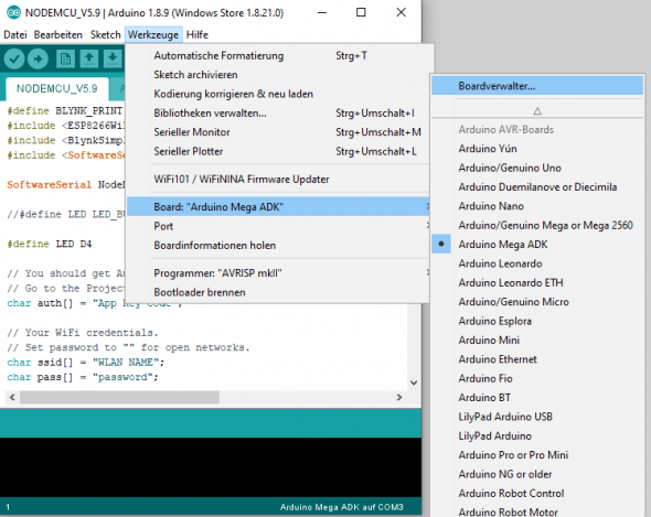 NodeMCU mit Arduino IDE programmieren - Andreas-Reitberger